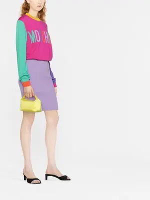 Moschino Intarsia Logo-knit Sweater Dress - Pink