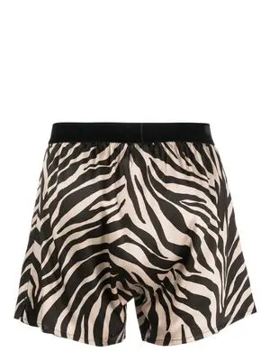 TOM FORD Zebra-print Silk Boxers - Neutrals