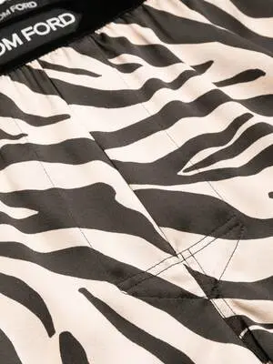 TOM FORD Zebra-print Silk Boxers - Neutrals