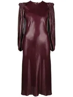 Stella McCartney Draped-sleeve Midi Dress - Purple