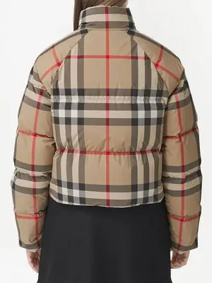 Burberry Vintage Check Cropped Puffer Jacket