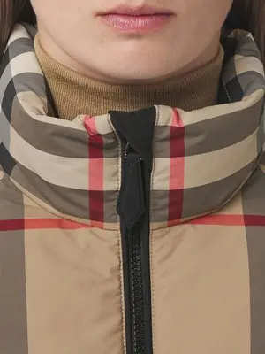 Burberry Vintage Check Cropped Puffer Jacket