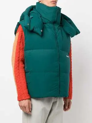 Off-White Logo-print Padded Gilet - Green
