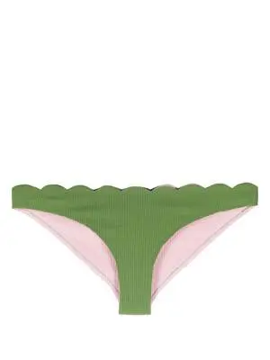 Marysia Santa Barbara Scallop-edge Bikini Bottoms - Green