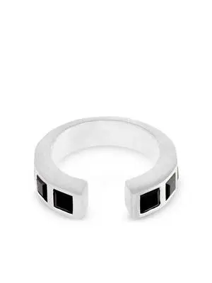 Tom Wood Gate Square Black Onyx Ring - Silver