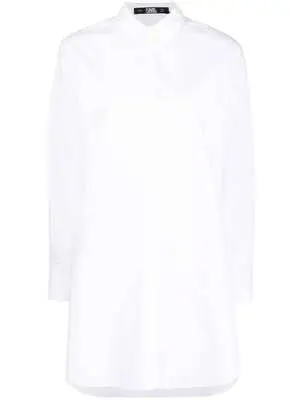 Karl Lagerfeld Cotton Logo Print Tunic Shirt - White
