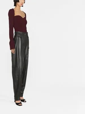 Alberta Ferretti High-waisted Leather Trousers