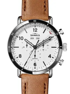 Shinola Canfield Sport 45mm Chronograph Watch - White