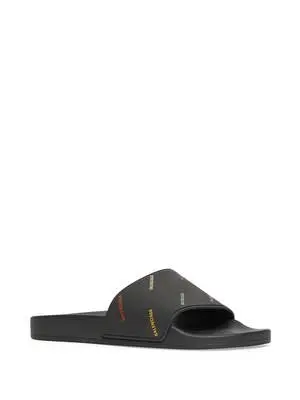 Balenciaga Logo Print Flat Slides