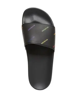 Balenciaga Logo Print Flat Slides