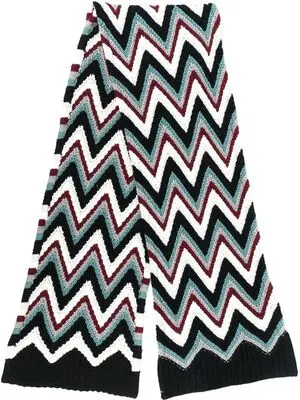 Missoni Chevron-knit Wool Scarf - Black