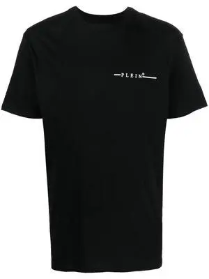 Philipp Plein Flocked Logo-print T-shirt - Black