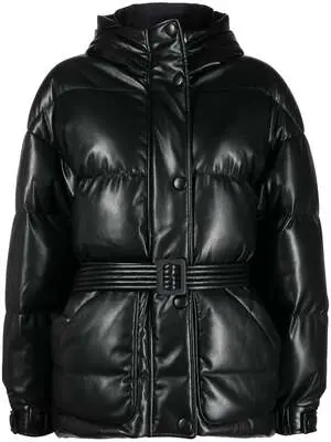 IENKI IENKI Faux-leather Padded Jacket