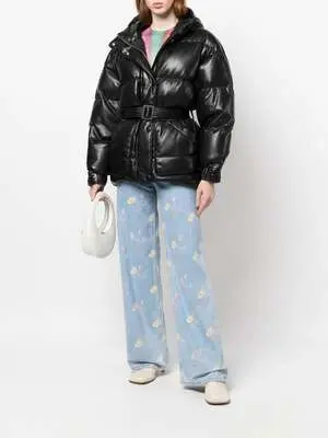 IENKI IENKI Faux-leather Padded Jacket
