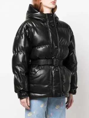 IENKI IENKI Faux-leather Padded Jacket