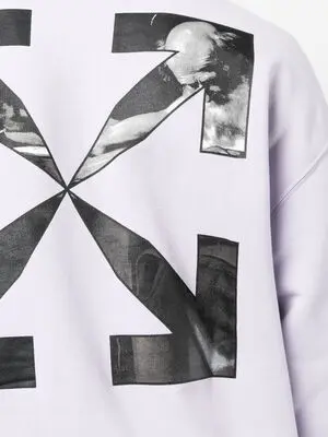 Off-White Arrows Cotton Sweatshirt - Purple