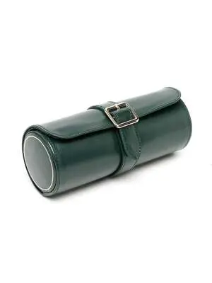 Wolf Crocodile-embossed Watch Box - Green