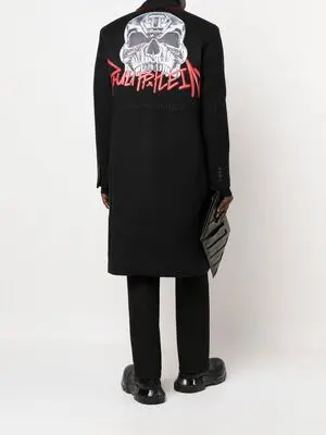 Philipp Plein Graffiti-print Single-breasted Coat