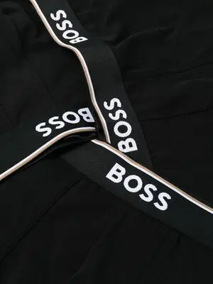 BOSS Pack-of-three Logo-waistband Boxer Briefs - Black
