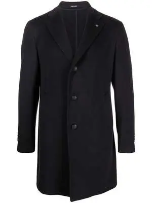 Tagliatore Single-breasted Cashmere Coat - Blue