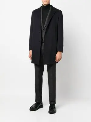 Tagliatore Single-breasted Cashmere Coat - Blue
