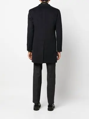 Tagliatore Single-breasted Cashmere Coat - Blue