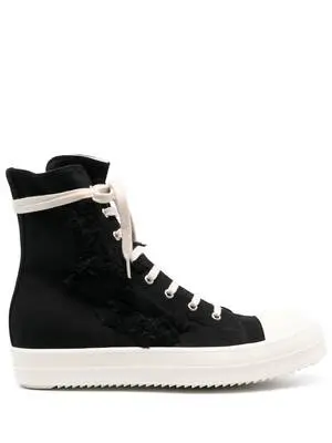 Rick Owens Broken High-top Sneakers - Black