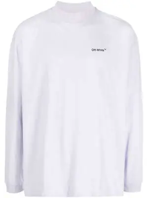 Off-White Arrows Mock-neck Cotton T-shirt