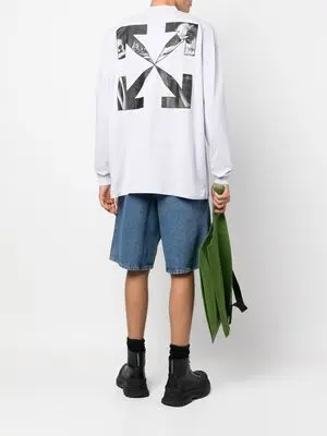 Off-White Arrows Mock-neck Cotton T-shirt