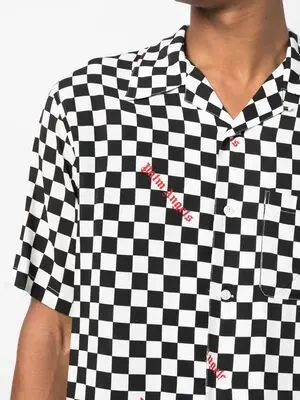 Palm Angels Checkerboard-print Bowling Shirt