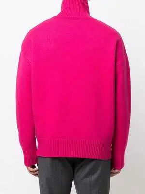 AMI Paris De Coeur Roll-neck Jumper - Pink