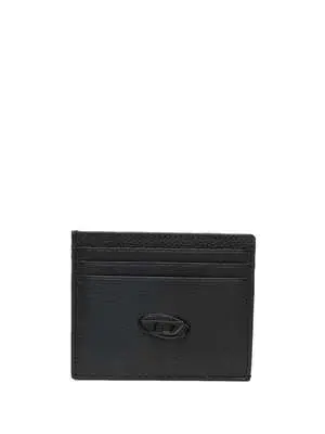 DIESEL® Logo-plaque Leather Cardholder - Black