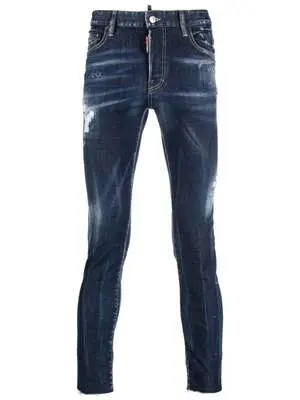 Dsquared2 Distressed Slim-fit Jeans - Blue