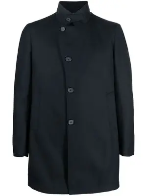Tagliatore Asymmetric Button Fasten Coat - Blue