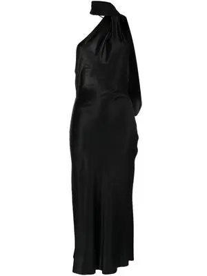 Matériel Asymmetric Halterneck Midi Dress