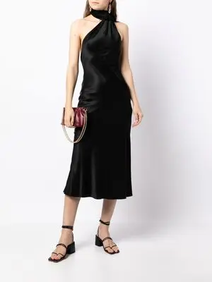 Matériel Asymmetric Halterneck Midi Dress