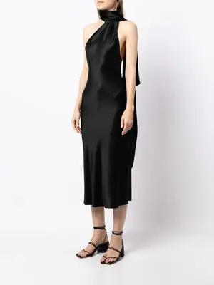 Matériel Asymmetric Halterneck Midi Dress
