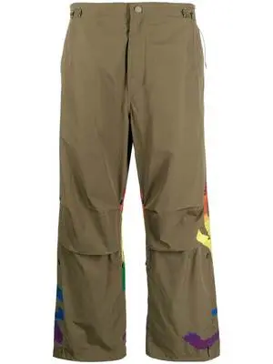 MAHARISHI Abstract-print Straight Trousers - Green