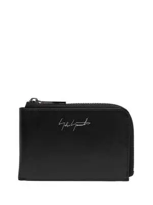 Yohji Yamamoto Logo-print Leather Wallet - Black