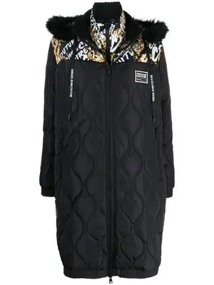 Versace Graphic-print Quilted Mid-length Coat