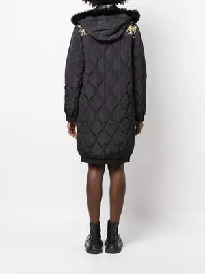 Versace Graphic-print Quilted Mid-length Coat