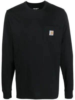 Carhartt Work In Progress Chest Logo-patch Detail T-shirt - Black