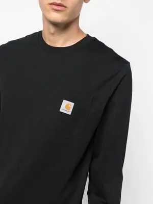 Carhartt Work In Progress Chest Logo-patch Detail T-shirt - Black