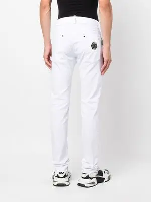 Philipp Plein Logo-patch Slim-cut Jeans