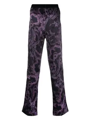 TOM FORD Floral-print Stretch-satin Trousers - Purple