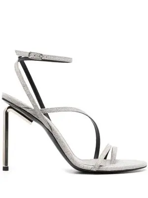 Off-white Silver Tone Sandals For Women