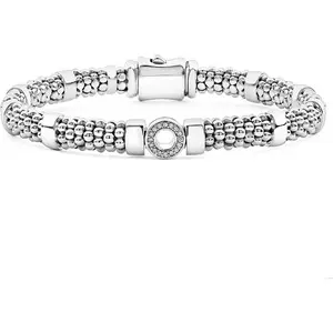 Lagos LAGOS Enso Caviar Beaded Diamond Bracelet Silver/diamond