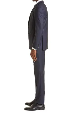 Zegna Regular Fit Navy 15milmil15 Wool Suit - Blue