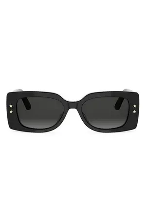 Dior Pacific S1u 53mm Rectangular Sunglasses - Black/other/gradient Smoke
