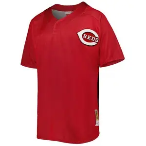 Mitchell & Ness Ken Griffey Jr. Cincinnati S Cooperstown Collection Mesh Batting Practice Button-up Jersey